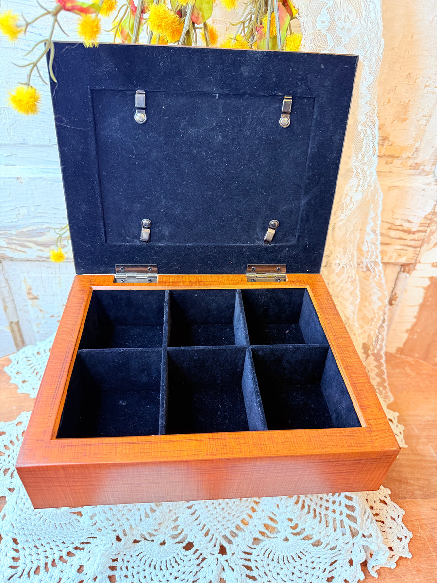 AMAZING VINTAGE WOOD VELVET INTERIOR WATCH JEWELRY BOX – Faux Your Eyes ...