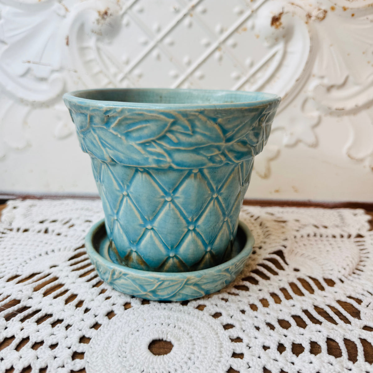 VINTAGE MCCOY TURQUOISE POTTERY PLANTER – Faux Your Eyes Only Boutique